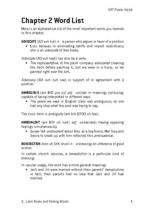 sat power vocab chapter 2 word list chapter 2 word list here is an