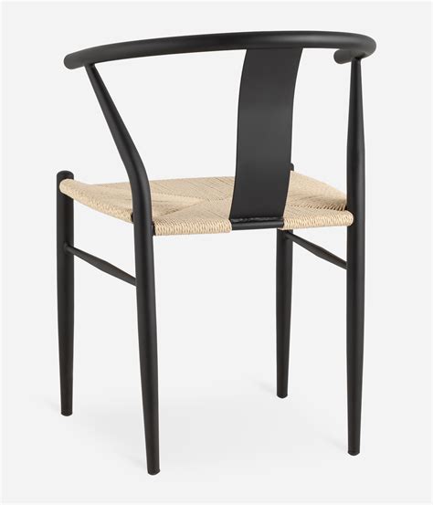 Обеденный стул Wishbone Style с металлическим основанием и сидением из ...