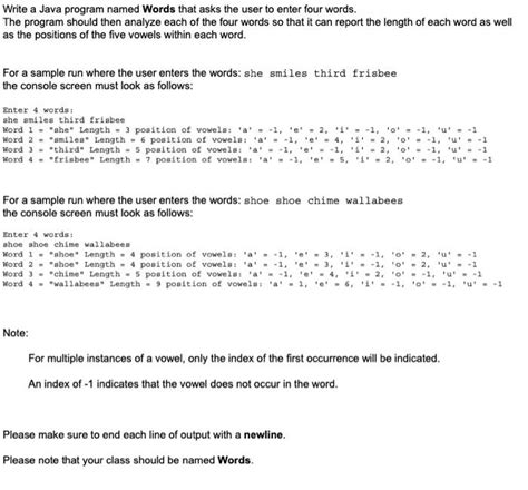 Solved Write A Java Program Named Words That Asks The User