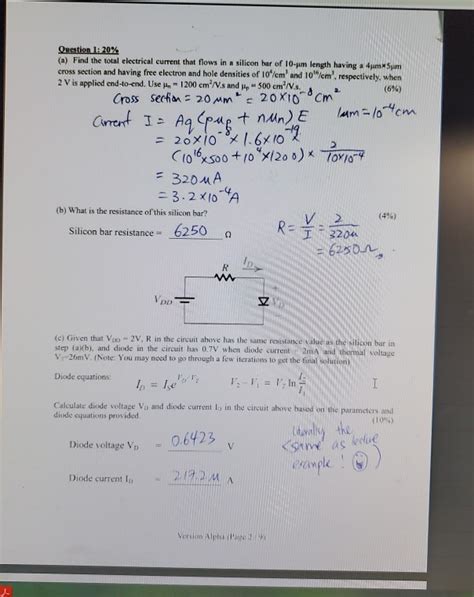 Solved Question A Find The Total Electrical Current Chegg Com