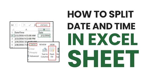 How To Split Date And Time In Excel Sheet Youtube