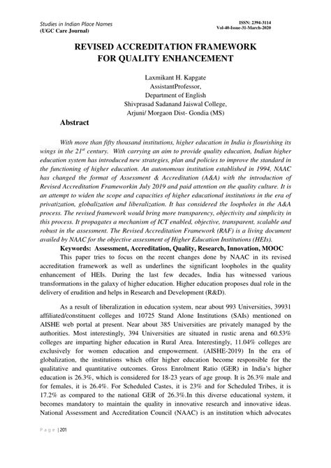 Pdf Revised Accreditation Framework For Quality Enhancement