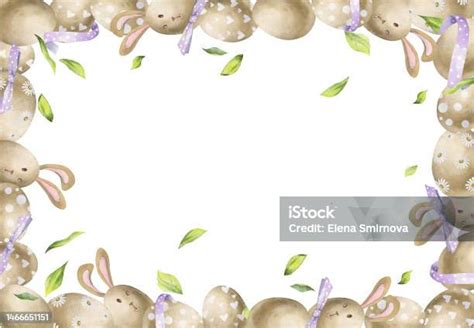 수채화 손으로 그린 부활절 축하 클립 아트 계란 활 녹색 잎 토끼의 테두리 프레임 파스텔 색상 흰색 배경에 격리 초대장 선물 인사말 카드 인쇄 섬유 갈란투스에 대한 스톡