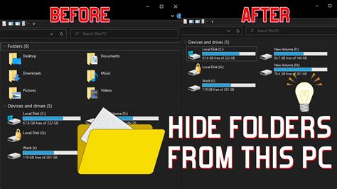 Hide Folders From This Pc File Explorer Windows 10 Tips And Tips Registry Tweaks Youtube