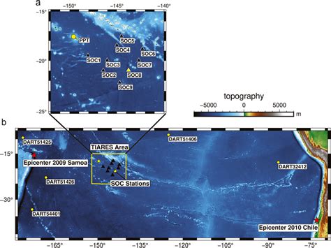 A A Map Showing The Topographybathymetry Around The Tomographic Download Scientific Diagram