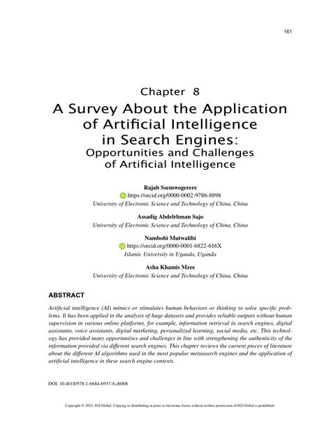 Pdf A Survey About The Application Of Artificial Intelligence In