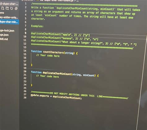 Solved Write A Function Duplicatecharkincountstring