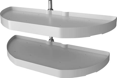 Amazon Com Rev A Shelf 31 In Polymer Two Tier Half Moon Susans Standard White Home Kitchen