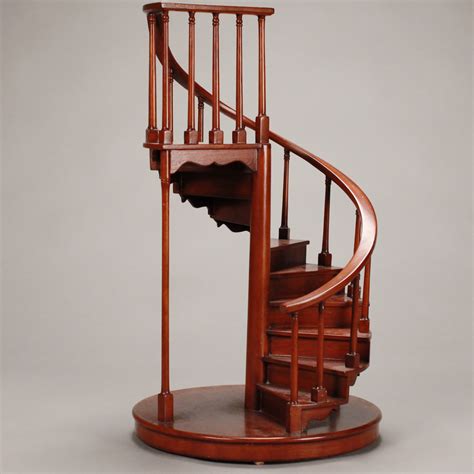 Lot 058 Spiral Library Staircase Model In Mahogany 24″h