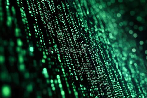 Dynamic Rows Of Green Binary Code Illustrating A Digital World Inspired