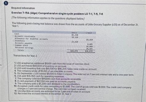 Solved Required Information Exerclse A Algo Chegg Com