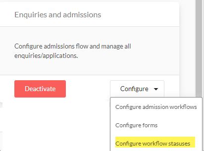 Admissions Workflow Step Statuses Mybabe Support