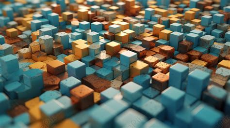 디지털 아트의 추상 파란색 및 노란색 기하학적 큐브가 있는 생생한 3d 배경 노란 배경 추상 큐브 배경 기하 큐브 배경 이미지 Hd 노란 추상 큐브 기하 큐브