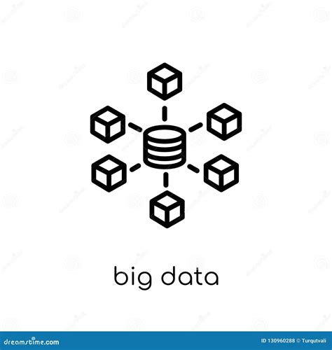 Big Data Icon Trendy Modern Flat Linear Vector Big Data Icon On Stock Vector Illustration Of