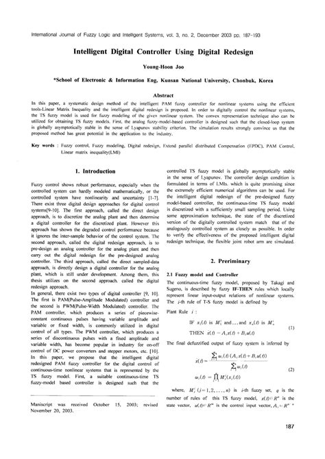 Pdf Intelligent Digital Controller Using Digital Redesign