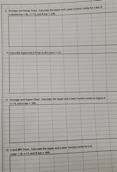 Solved Average And Range Chart Calculate The Upper And Chegg