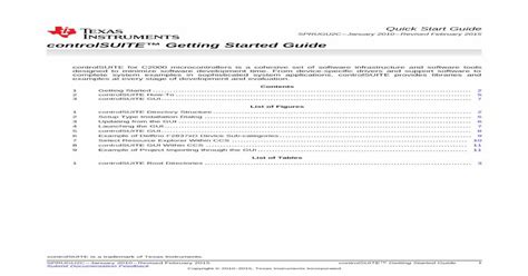 Pdf Controlsuite™ Getting Started Guide Texas Instruments