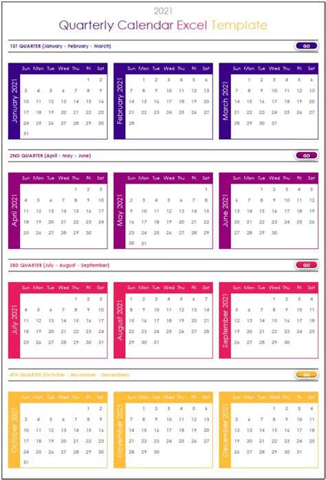 Quarterly Calendar 2025 Excel Template Q4 2025 Planner Excel