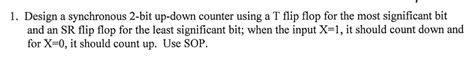 Solved 1 Design A Synchronous 2 Bit Up Down Counter Using A