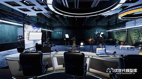模块化天气预报演播厅场景模型 Unity资源 次世代模型库