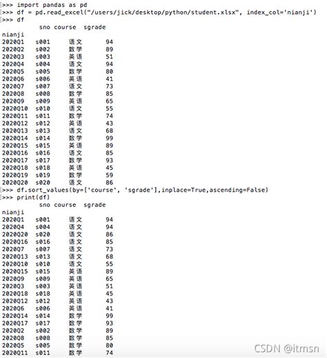 Python对excel表进行排序ascendingfalse Csdn博客