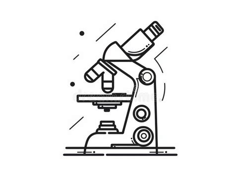 A Continuous One Line Drawing Of A Microscope Laboratory In Modern