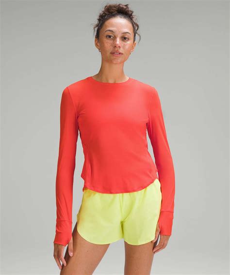Lululemon Uv Protection Fold Over Running Long Sleeve Shirt Solar