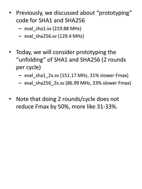 Previously We Discussed About “prototyping” Code For Sha1 And Sha Ppt
