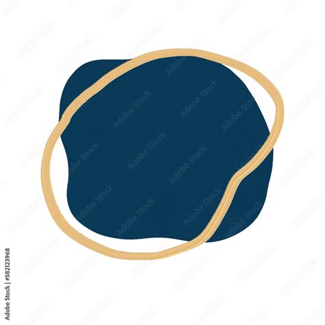 Aesthetic Shape Navy Blue Circle Aesthetic Shape With Yellow Mustard Line Frame File Ai Stock