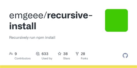Github Emgeeerecursive Install Recursively Run Npm Install