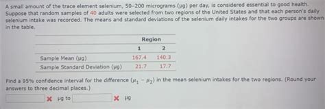 Solved A Small Amount Of The Trace Element Selenium 50 200