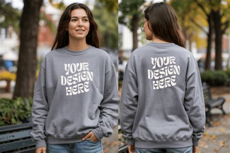 Gildan 18000 Female Mockup Graphic By Styled Mockup Studio · Creative