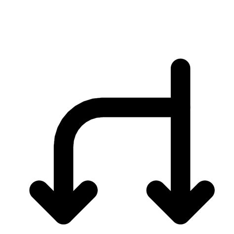Split Turn Down Left Vector Svg Icon Svg Repo