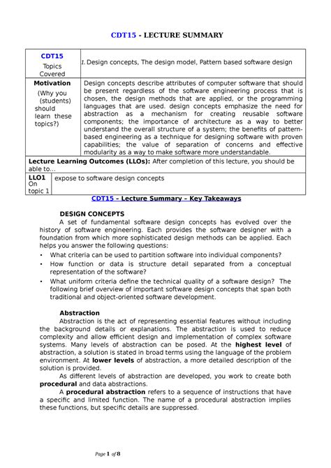 Design Concepts The Design Model Pattern Based Software Design Cdt