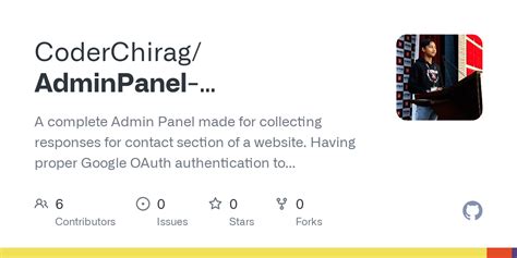 GitHub CoderChirag AdminPanel EndTermAssesment A Complete Admin Panel Made For Collecting