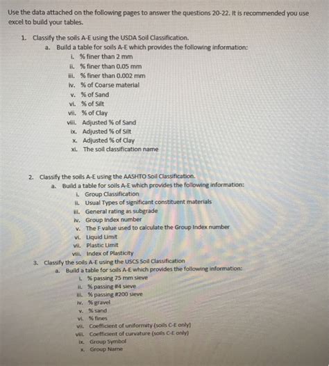 Solved Use The Data Attached On The Following Pages To
