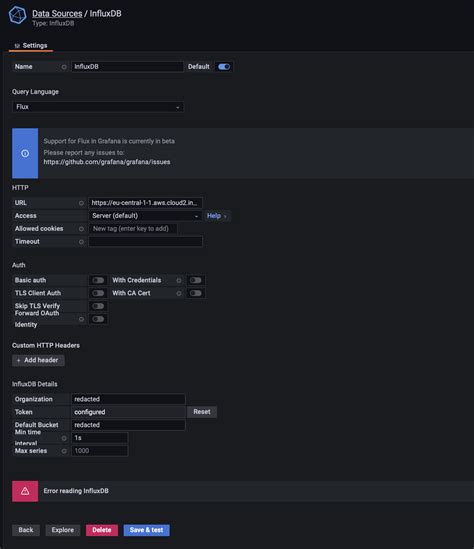 Grafana 822 Cant Add Influxdb Cloud As Data Source · Issue 40877 · Grafanagrafana · Github