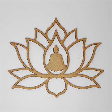 Fleur De Lotus Bouddha En Bois