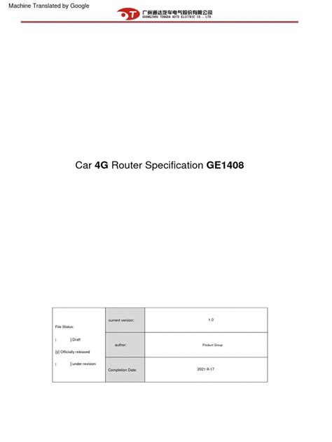 Bus 4g Router Specification Ge1408 Pdf Router Computing Wi Fi