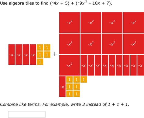 IXL Add And Subtract Polynomials Using Algebra Tiles Th Grade Math