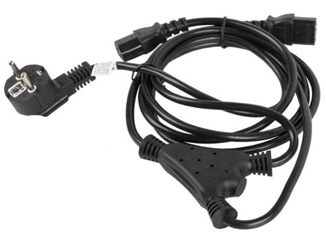 KABEL ZASILAJĄCY CEE 7/7- 2X IEC 320 C13 2M VDE CZARNY - Cyberbajt ...