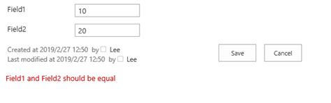 Validation Compare Two Number Fields In Sharepoint 2013 List And
