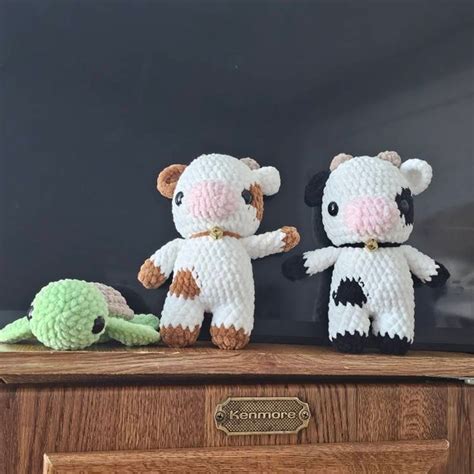 Strawberry Cow Plushie Crochet Cow Velvet Cow Milk Cow Plush