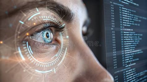 Large Language Model Deep Learning Computation Futuristic Eye Scanning