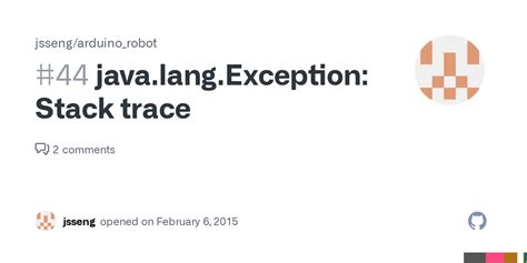 Javalangexception Stack Trace · Issue 44 · Jssengarduinorobot · Github