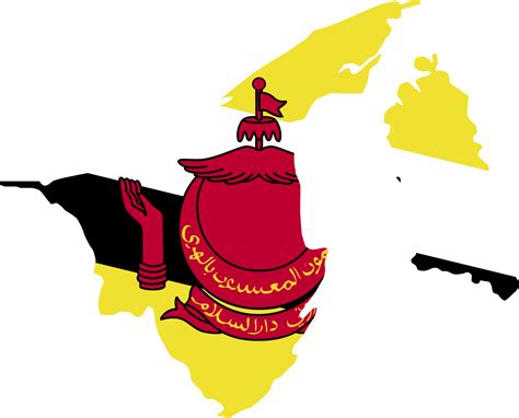 Brunei Map City Color Of Country Flag 12177270 Png