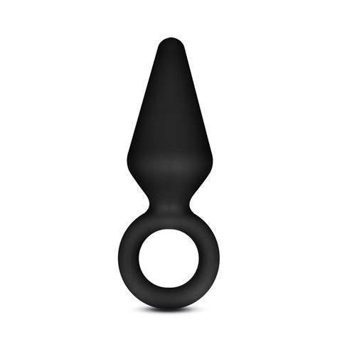 Eden Silicone Anal Plug With Tapered Shape And Loop Base Black