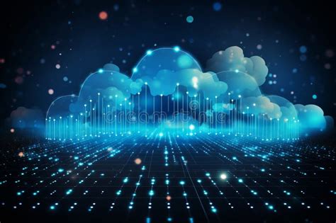 Abstract Cloud Computing Technology Concept Transfer Database To Cloud