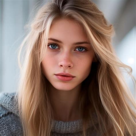 Premium Ai Image Hyperrealistic 17 Year Old White Girl With Shoulder
