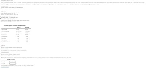 Solved Activity Based Life Cycle Costingunit Based